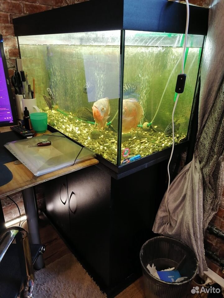 Аквариум 145л с тумбой, чёрный