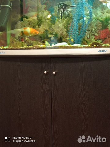 Аквариум jebo r390 с тумбой и рыбками